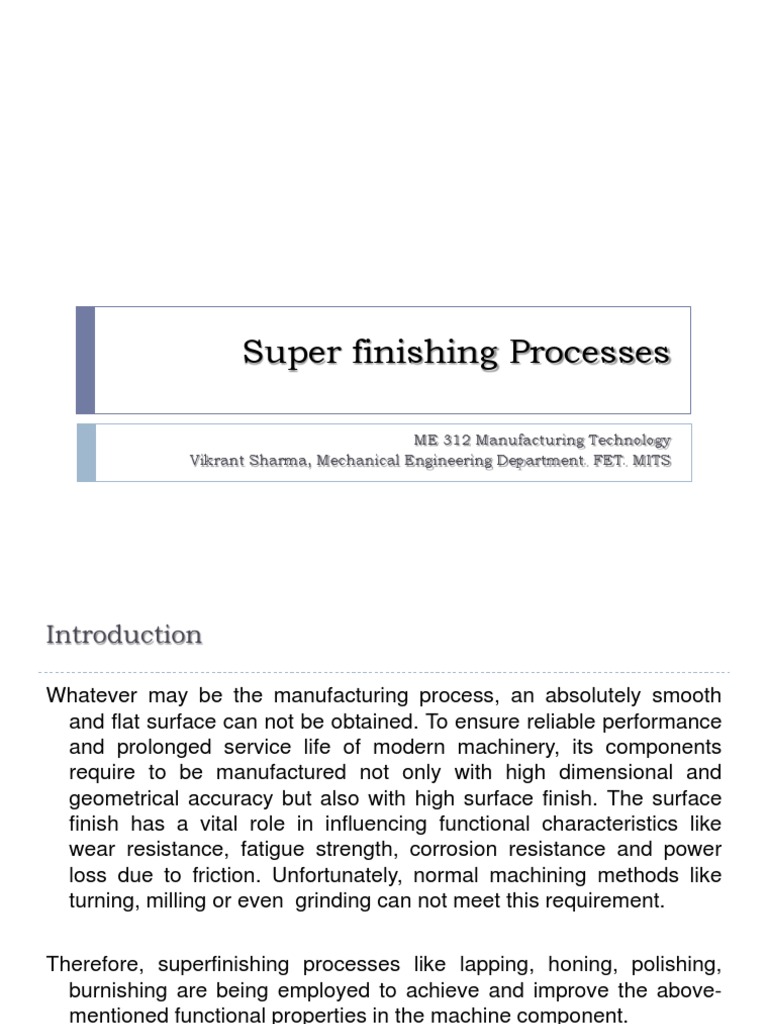2.superfinishing Process | PDF | Abrasive | Machining