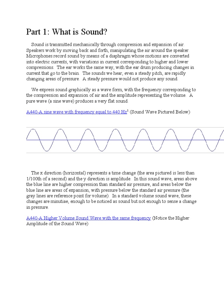 Part 1: What Is Sound?: A440-A Sine Wave With Frequency Equal To 440 HZ | PDF | Data Compression ...