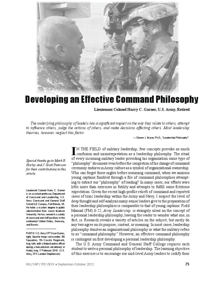 Developing Effective Command Philosophy | PDF | Leadership | Value (Ethics)