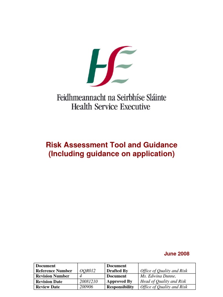 HSE Risk Assessment Tool and Guidance Part 2 | PDF
