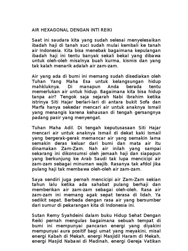 Air Hexagonal Dengan Inti Reiki | PDF