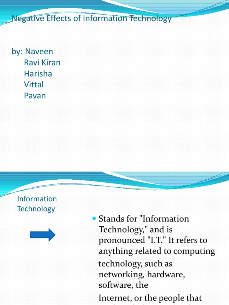 Negative Effects of Information Technology | PDF | Privacy ...