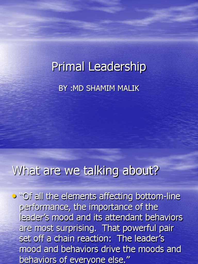 Primal Leadership | PDF | Delayed Gratification | Emotional Intelligence