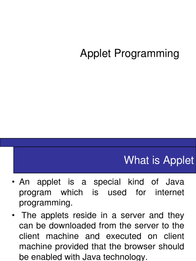 Applet Programing Pdf Java Programming Language Class Computer Programming 