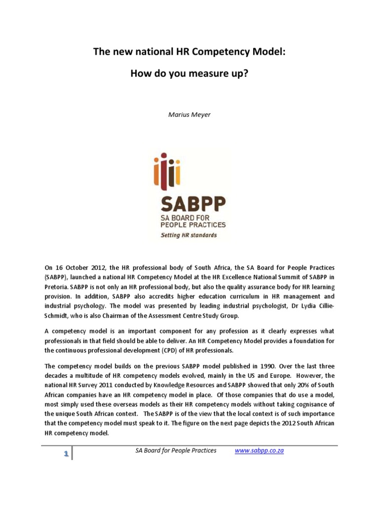 HR Competency Model Assessment | PDF | Competence (Human Resources ...