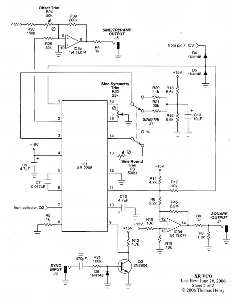 xr2206 Schematic | PDF