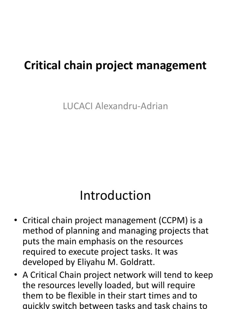 Critical Chain Project Management | PDF