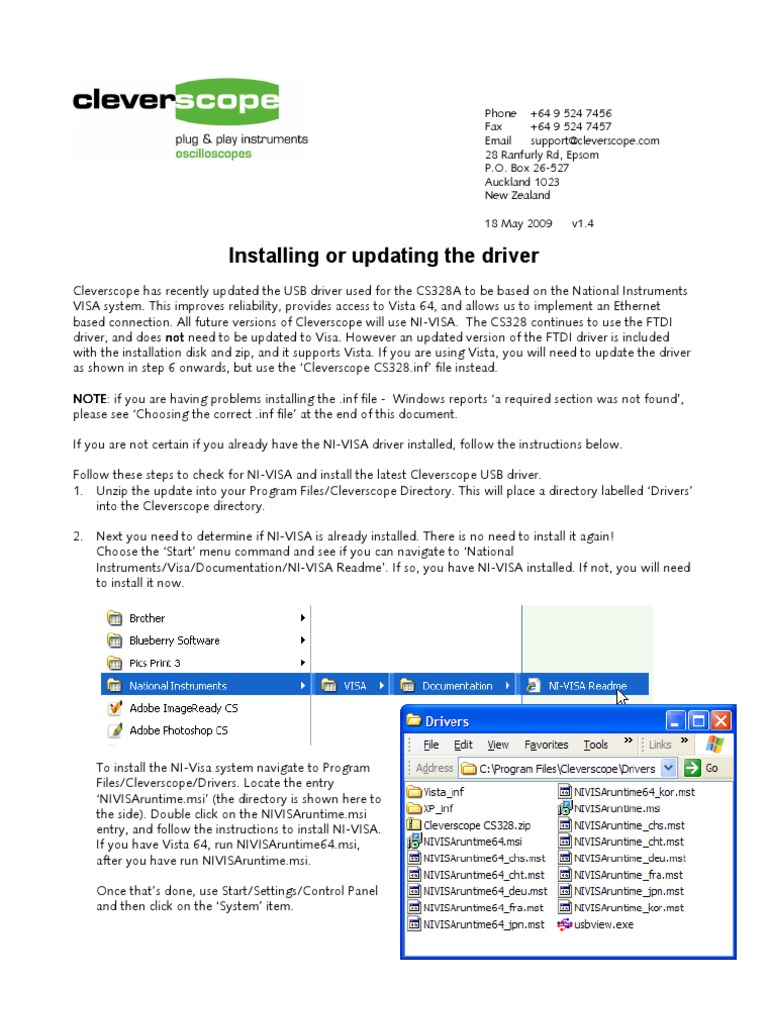 Cleverscope Update USB Driver | PDF | Device Driver | Windows Vista