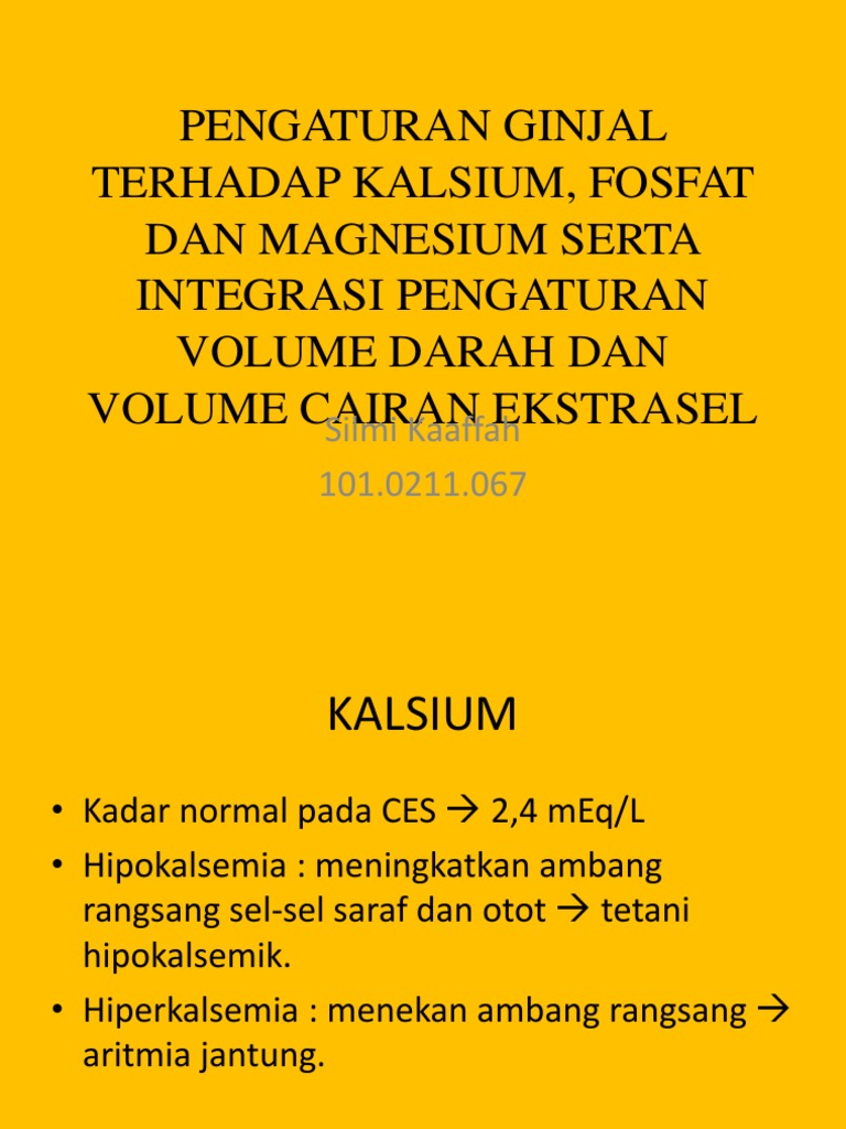 Pengaturan Ginjal Terhadap Kalium, Kalsium, Fosfat | PDF