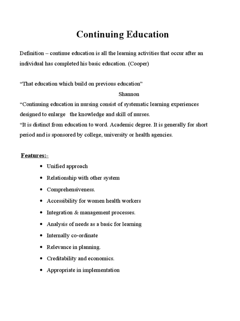Continuing Education | PDF | Nursing | Health Professional