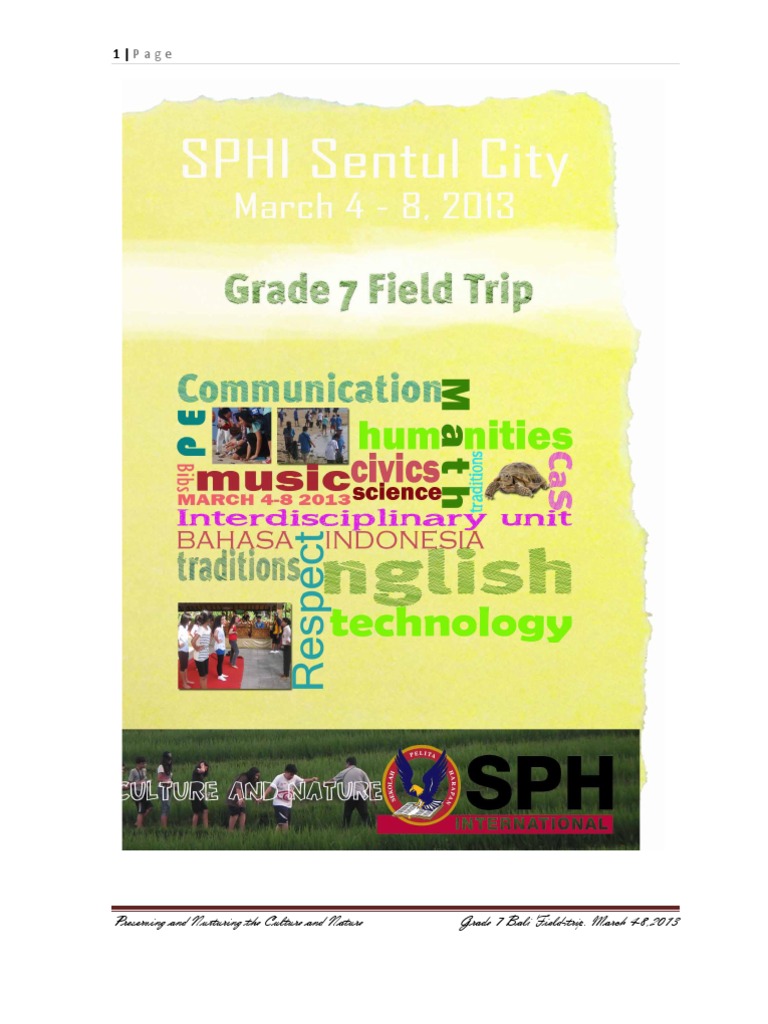 Field Trip Booklet 2013 | PDF | Educational Assessment | Bali