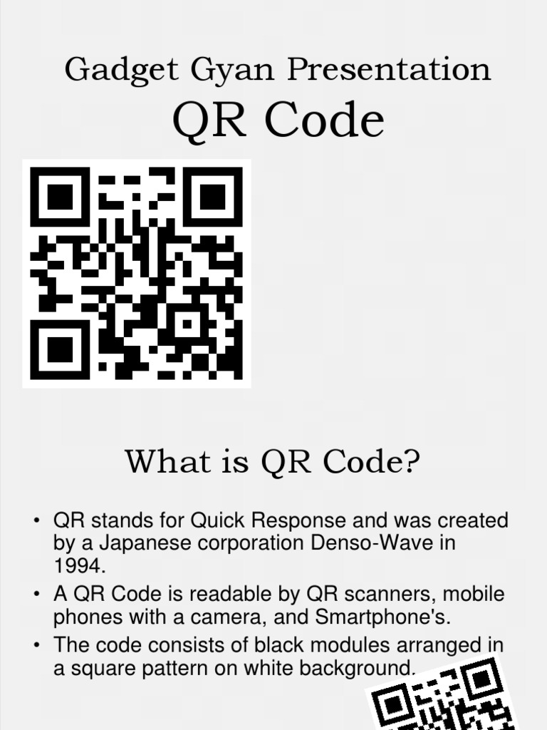 Overview of QR Code Gadgets | PDF