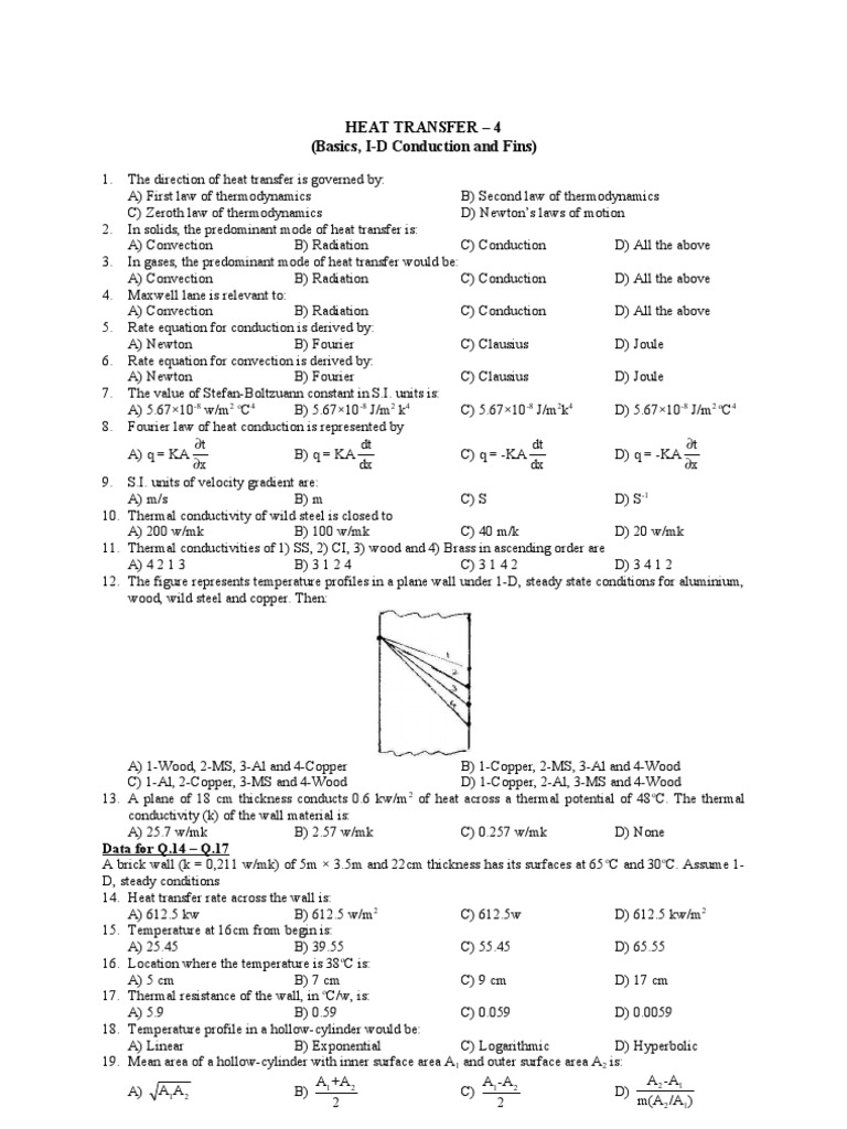 Heat Transfer Gate Questions | PDF | Thermal Conduction | Heat Transfer