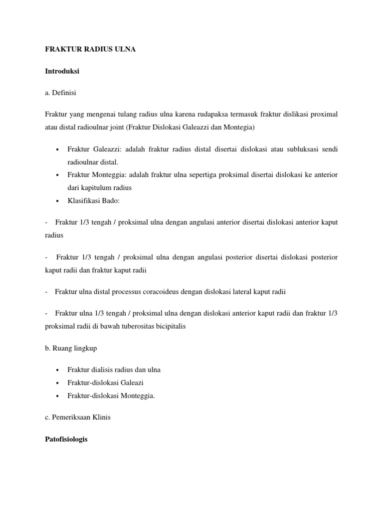 Fraktur Radius Ulna | PDF