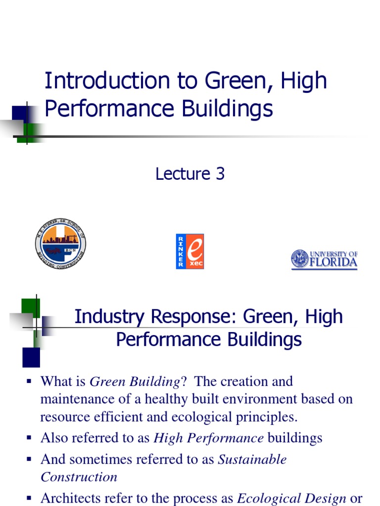 Introduction To Green, High Performance Buildings | PDF | Green ...