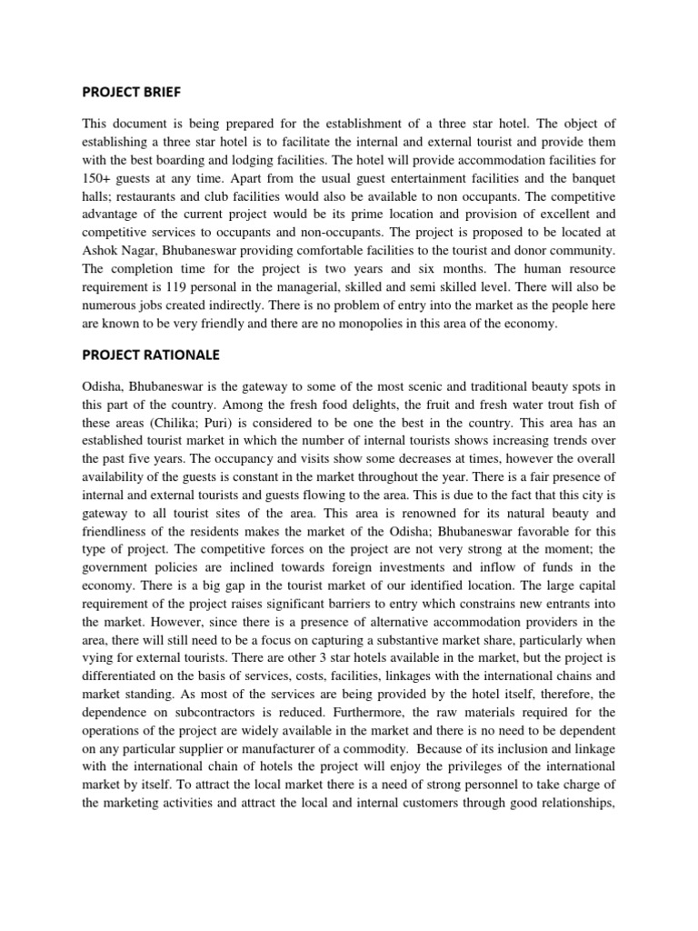 PROJECT Finance | PDF | Hospitality Industry | Hotel