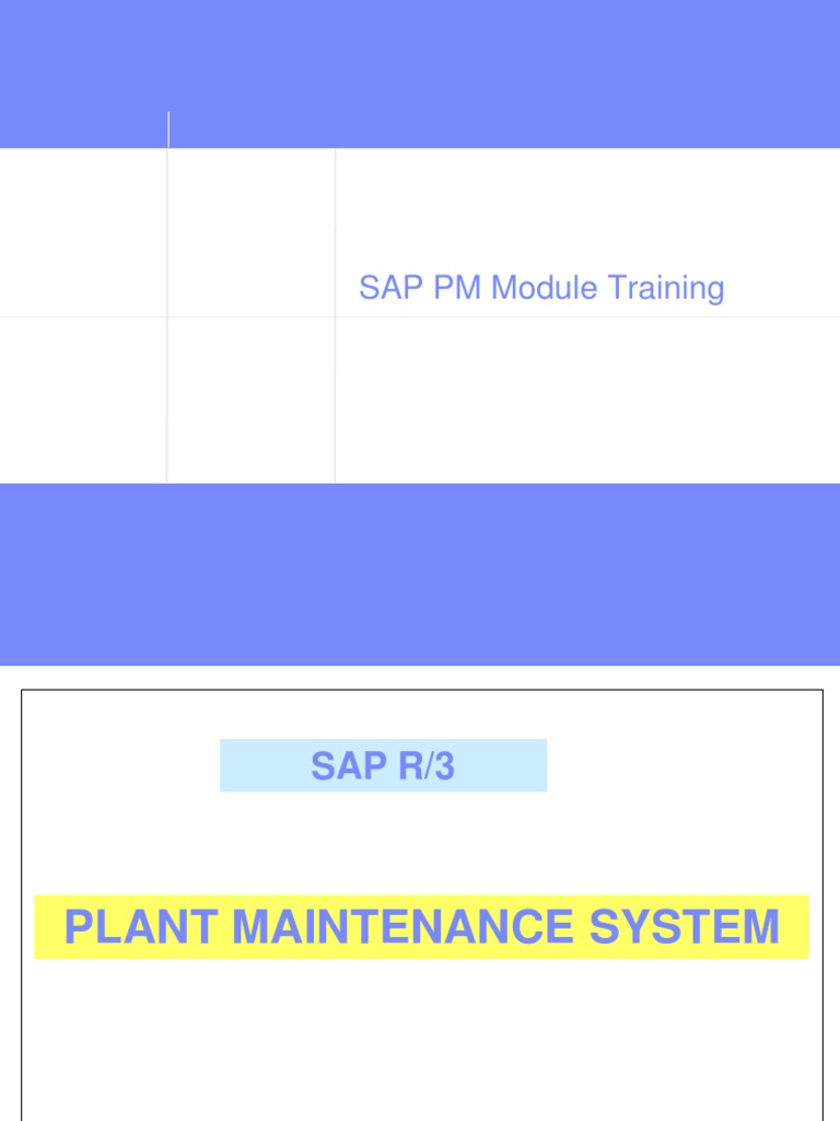 SAP PM Module: Plant Maintenance Guide | PDF | Human Resource ...
