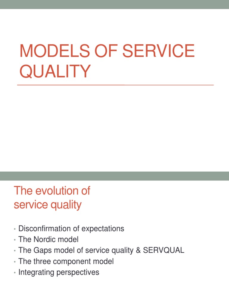 Models of Service Quality | PDF | Emergence | Cognitive Science