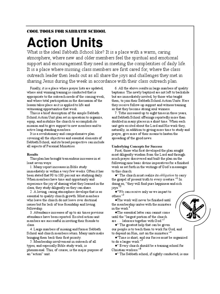 Action Units: Underlying Concepts For Success | PDF
