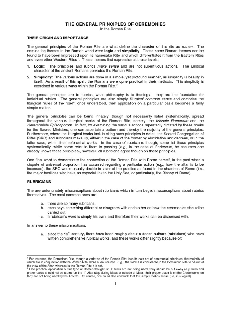 General Principles of Ceremonies | PDF | Altar | Mass (Liturgy)