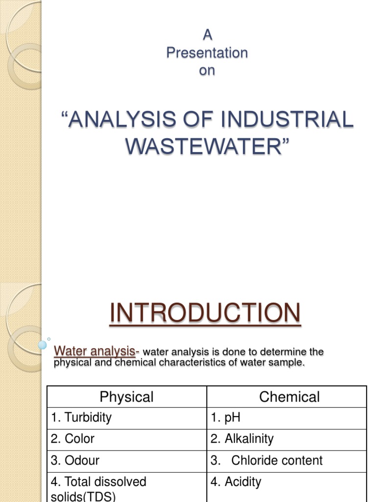 Industrial Wastewater Analysis Report | PDF | Alkalinity | Ph