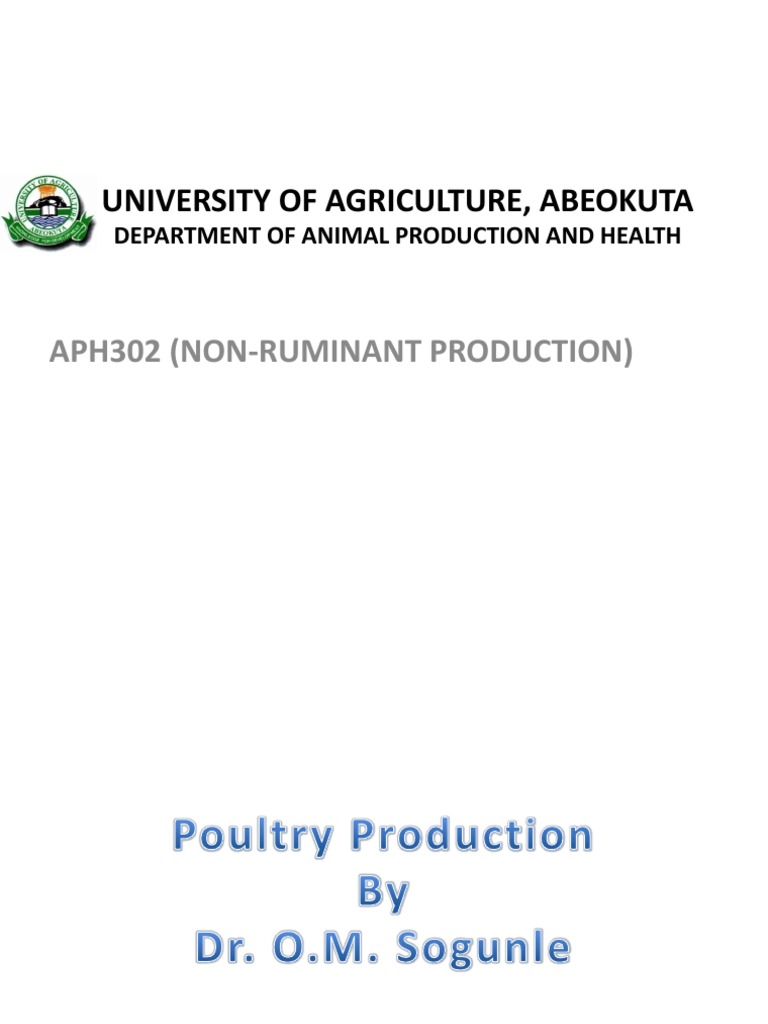 461 - APH302 Non-Ruminant Production Lecture Note 1 | PDF | Chicken ...