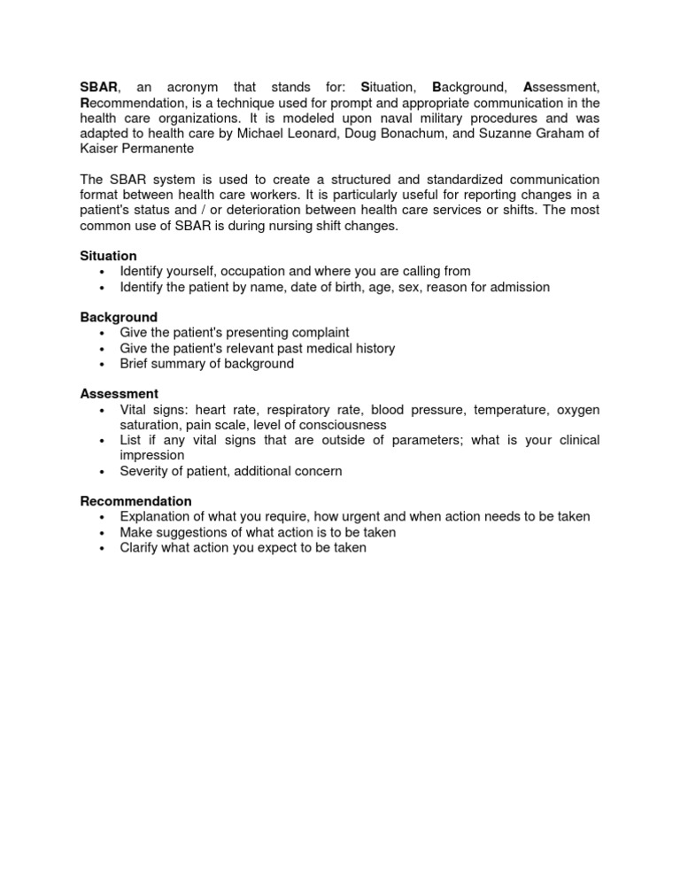 SBAR