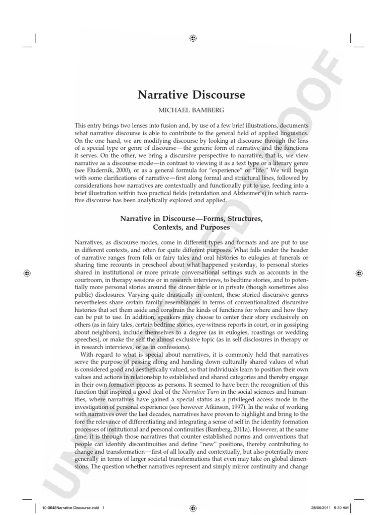 Narrative Discourse | PDF | Narrative | Discourse
