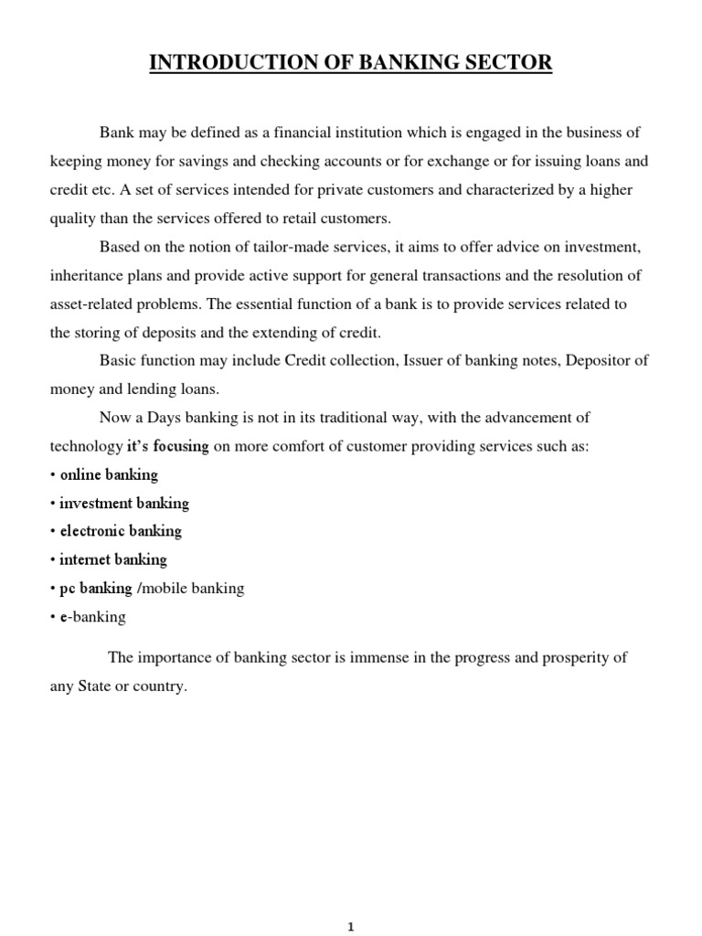 Introduction to Banking Sector & Functions of Banks in India | PDF ...