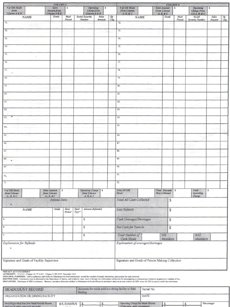Af-Form-79 Form For Ground Meals | PDF | National Security | Privacy