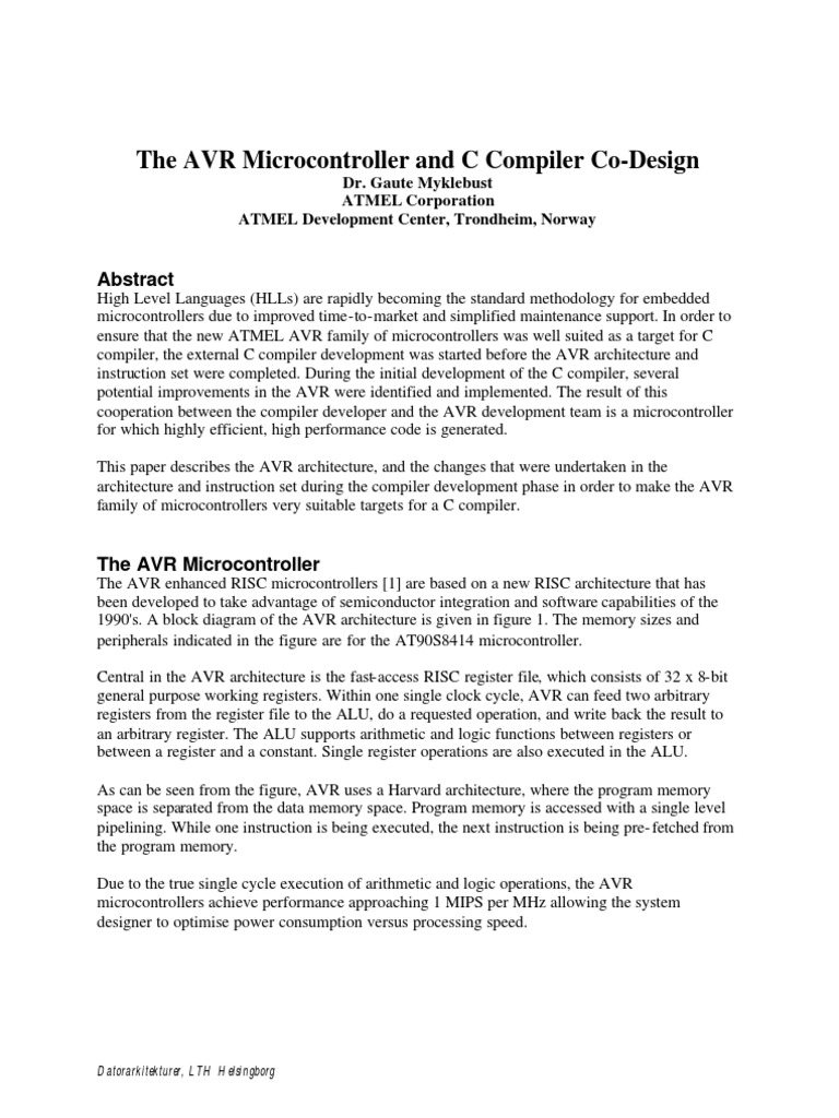 The Avr Microcontroller And C Compiler Pdf Pointer Computer Programming Instruction Set