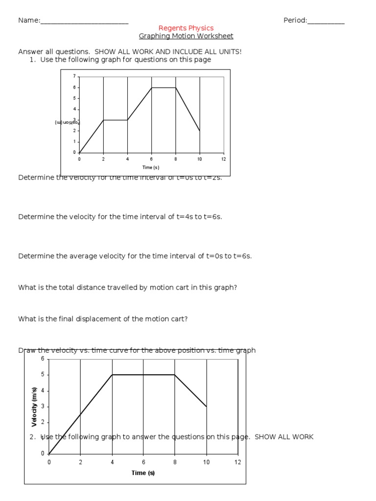 Graphing Motion Worksheet Answers | PDF