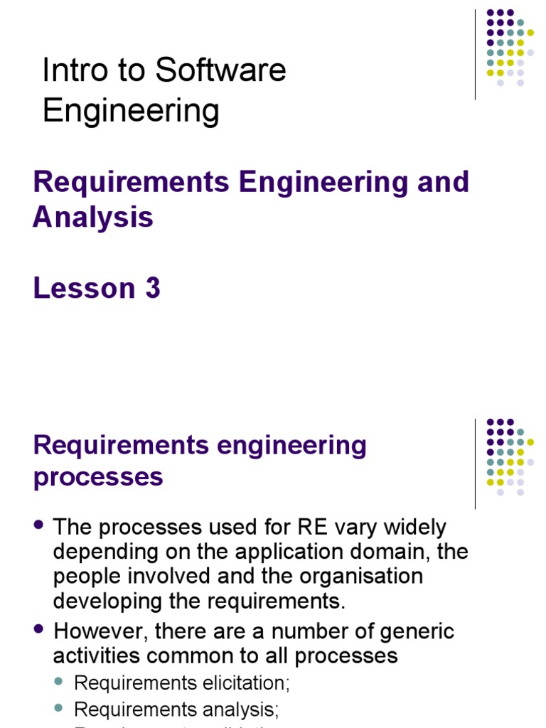 Lesson 3 Requirements Engineering and Analysis | PDF | Feasibility Study | System