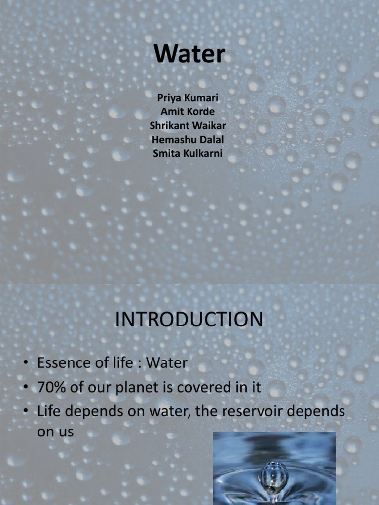 Water ppt | Water Scarcity | Water Resources