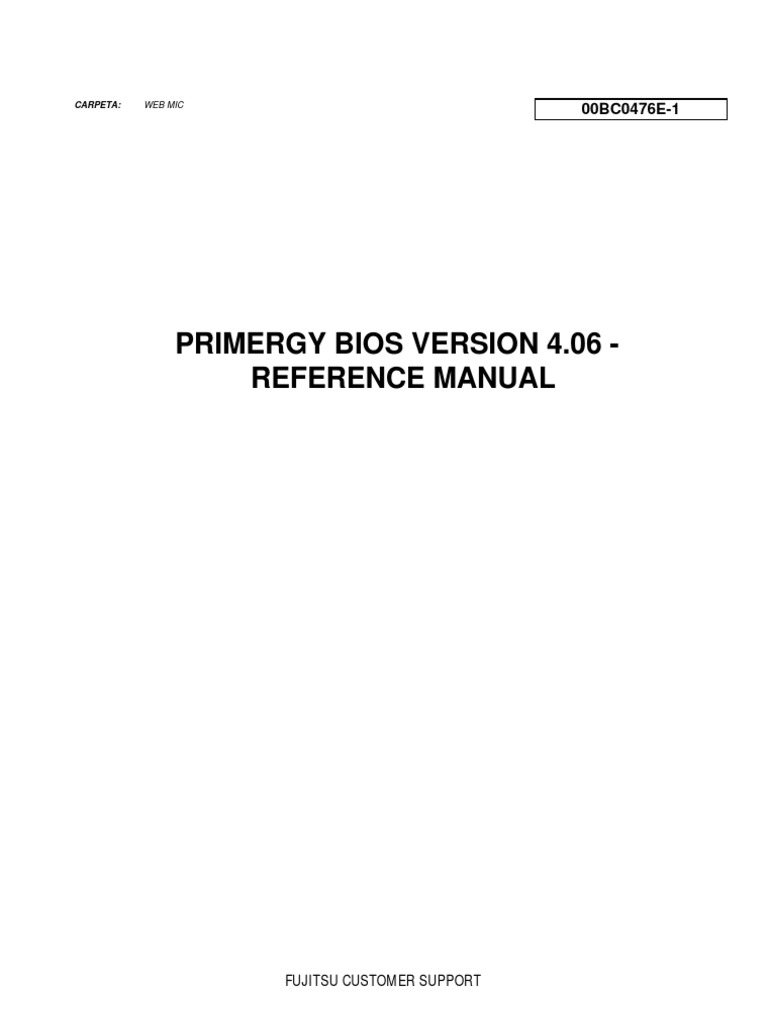 Phoenix Bios Primergy | PDF | Booting | Bios