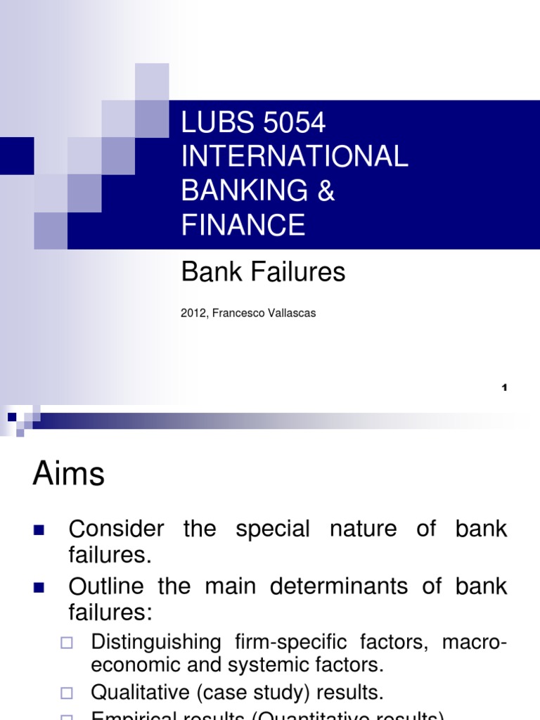 Causes and Impact of Bank Failures | PDF | Financial Contagion | Bank Run