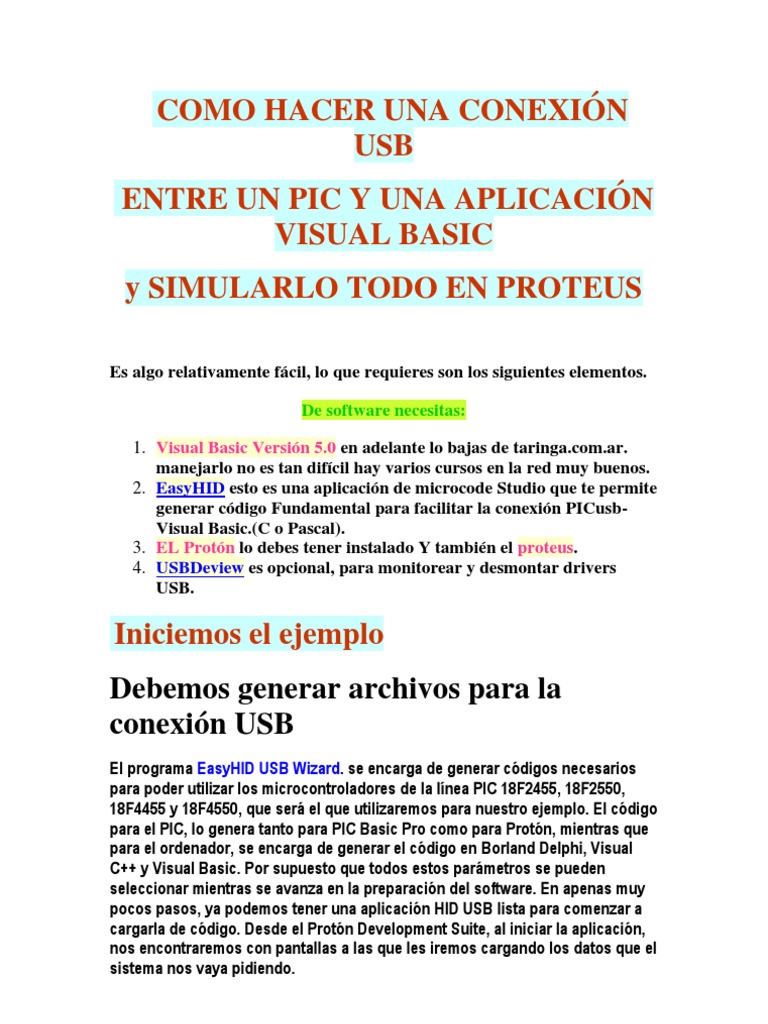 Conexion Usb Con Visual Basic | PDF | Básico | USB