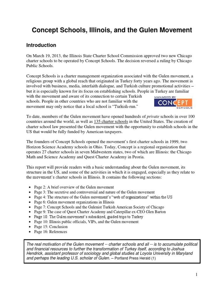 Concept Schools, Illinois, and The Gulen Movement | PDF | Gülen ...