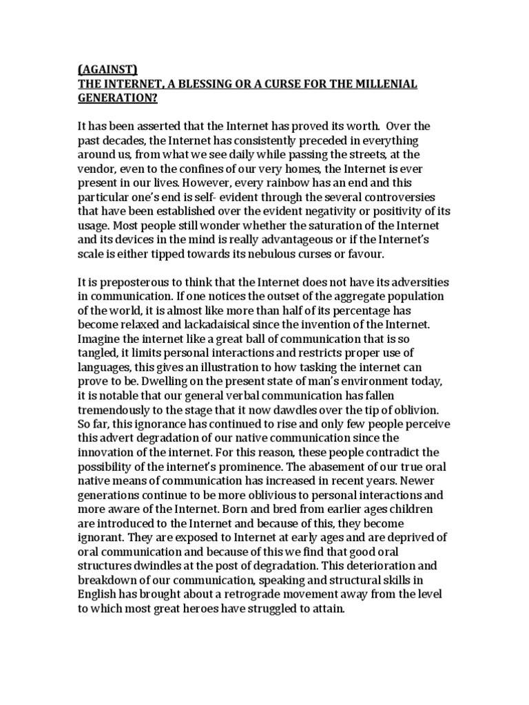 The Double-Edged Sword of the Internet: An Analysis of the Benefits and ...