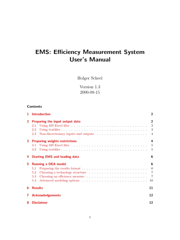 EMS Manual | PDF | Microsoft Excel | Computer File