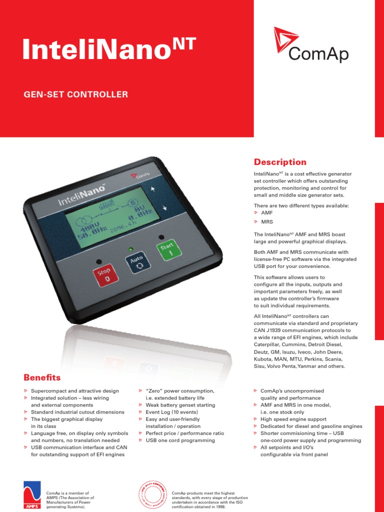 InteliNano NT Datasheet 2012-3 CPLENANO | PDF | Power Supply | User ...