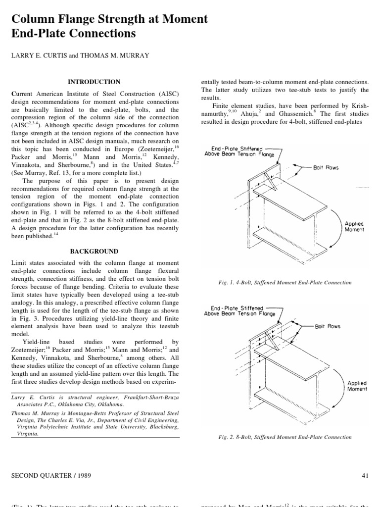 Diseño y Detalles End Plate | PDF | Column | Strength Of Materials