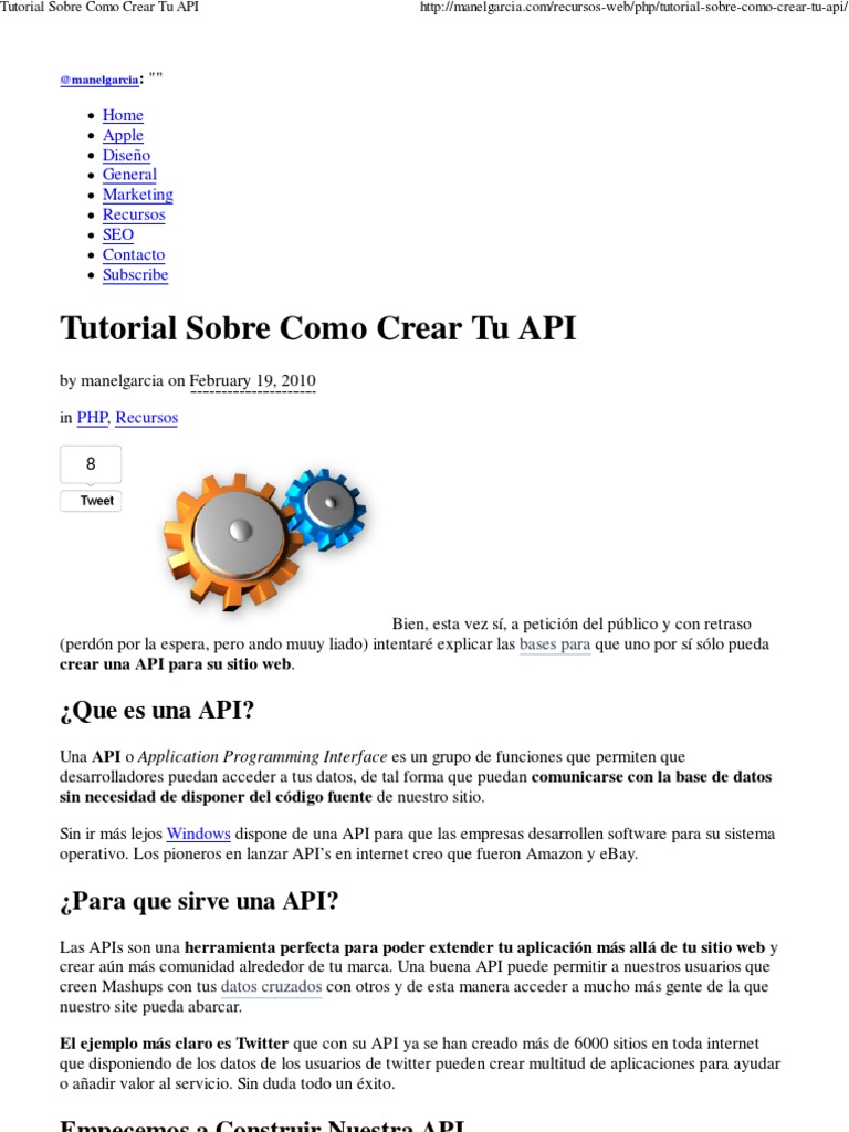 Tutorial Sobre Como Crear Tu API PDF | PDF | Transferencia de estado ...