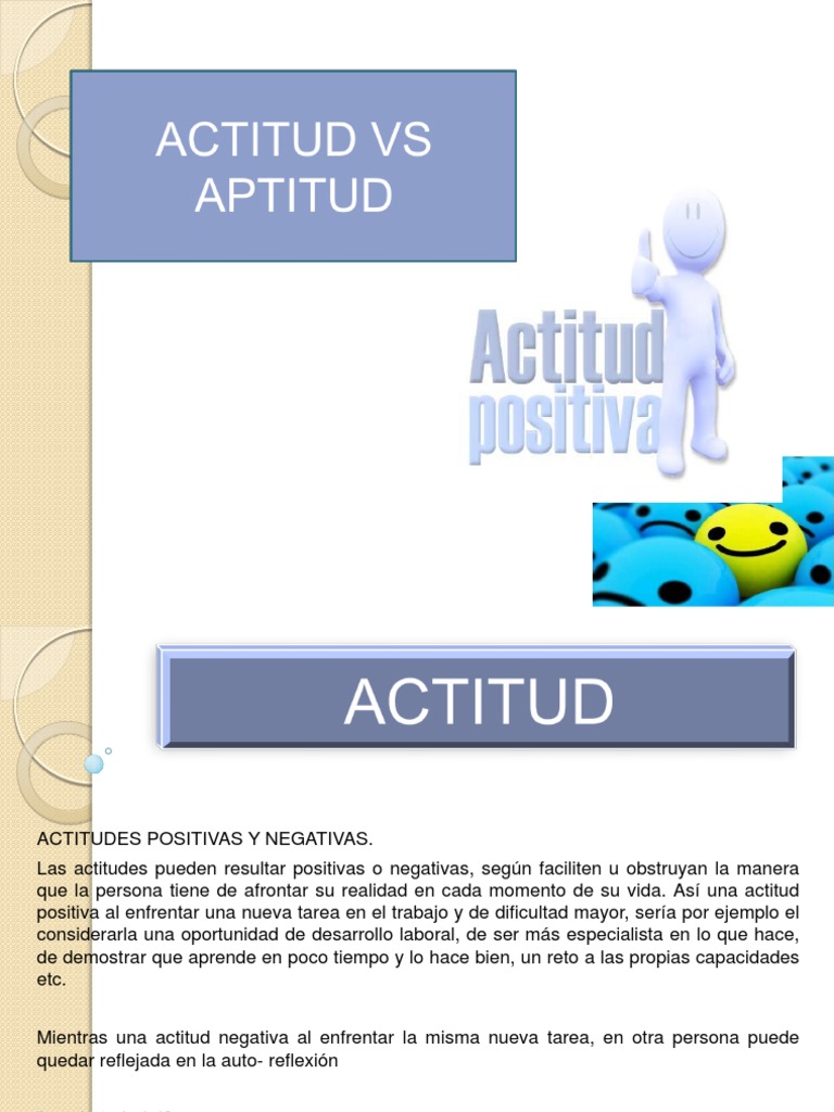 Actitudvsaptitud 120216213000 Phpapp02 | PDF | Actitud (psicología) | Ciencias del comportamiento