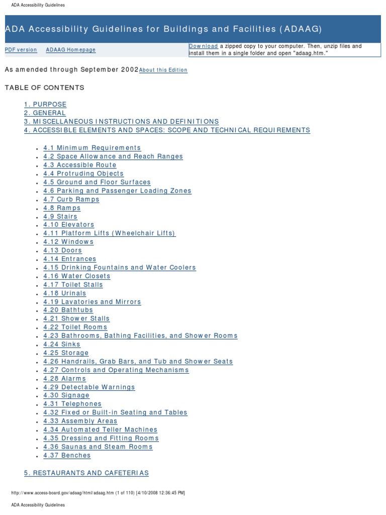 ADA Accessibility Guidelines | Download Free PDF | Accessibility | Elevator