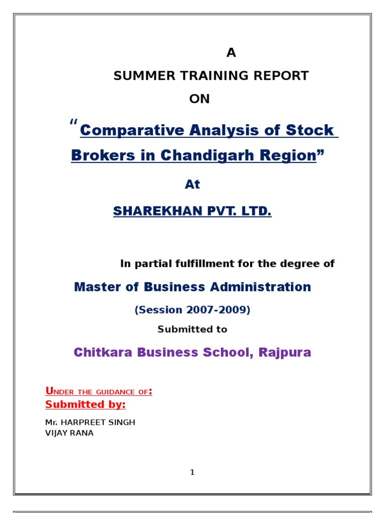 Comparative Analysis of Chandigarh Brokers | PDF | Stock Market | Stocks