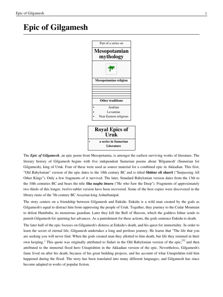 Epic of Gilgamesh | PDF | Epic Of Gilgamesh | Cuneiform
