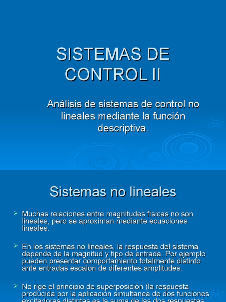 Funcion Descriptiva | PDF | Linealidad | Sistema de control