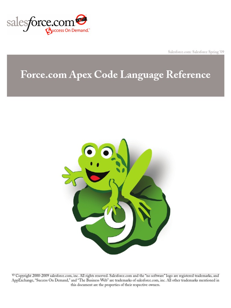 Sales Force Apex Language Reference Ver 150 Salesforcecom Class Computer Programming 