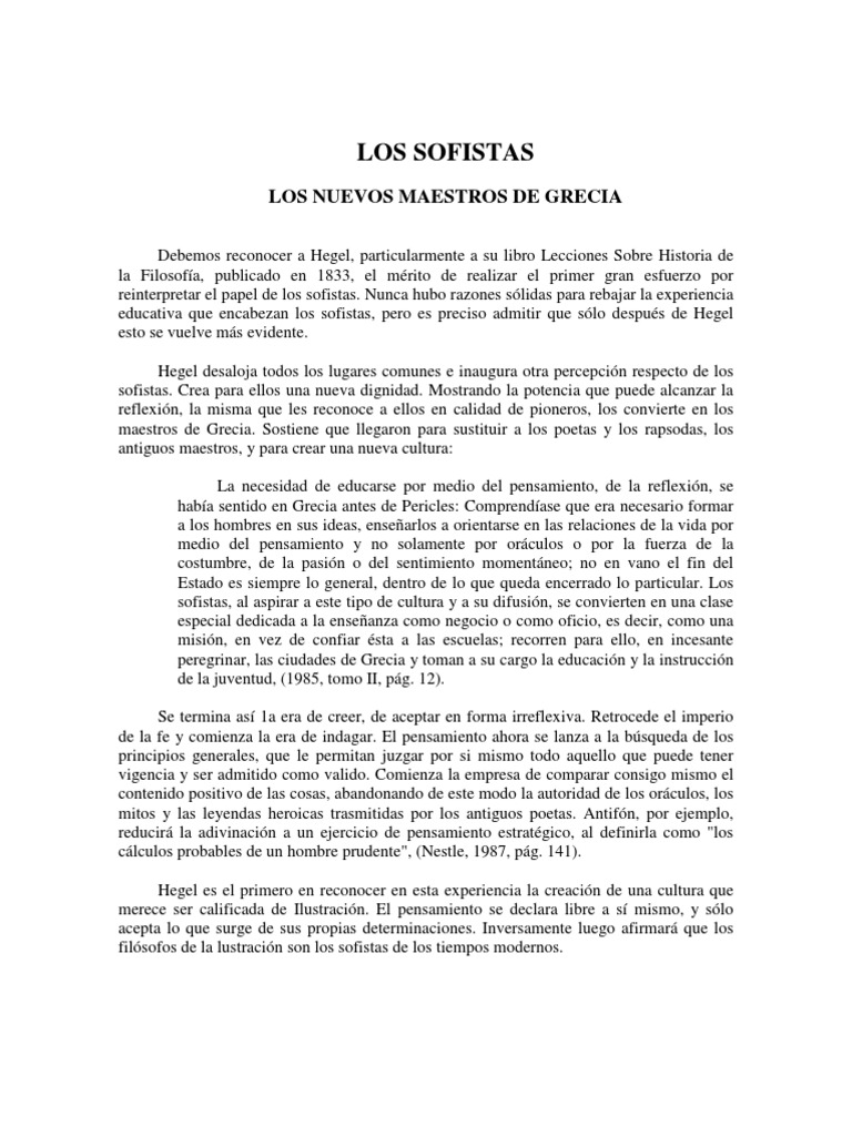 SOFISTAS | PDF | Platón | Verdad